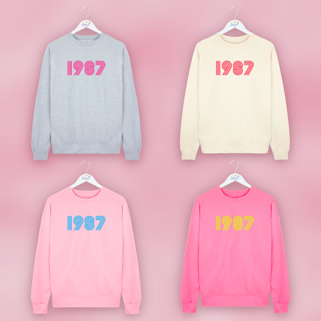 Personalised Retro Disco Font Birth Year Sweatshirt – Wearelucent